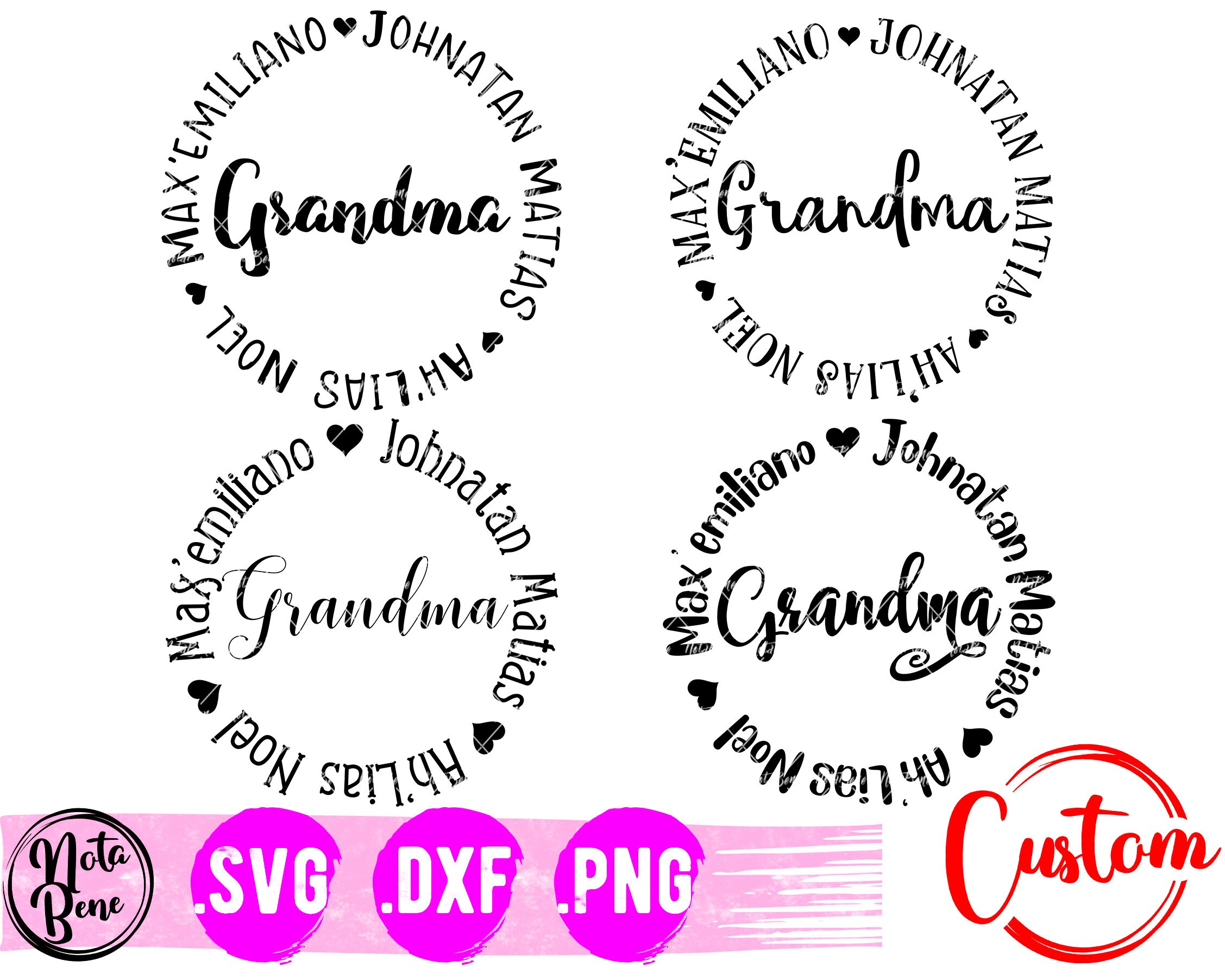 4 .SVG Personalized CUSTOM Grandma Svg Nana SVG Cut file | Etsy