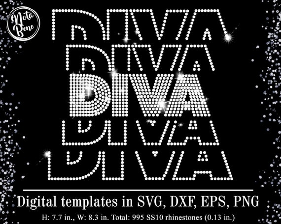 Diva Svg Tiled Rhinestone Template Svg Afro American Bling | Etsy