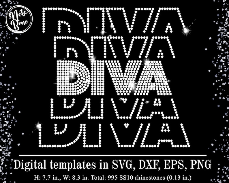 Diva Svg Tiled Rhinestone Template Svg Afro American Bling | Etsy
