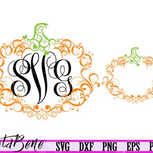 Halloween SVG, Monogram Pumpkin Svg, Decorative Swirly Pumpkin Filigree ...