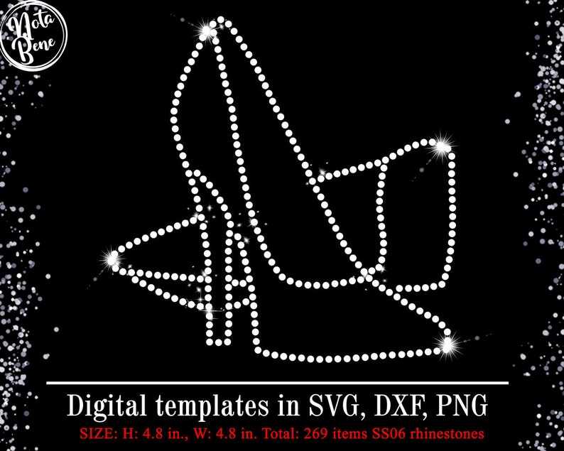 High Heels Outline SVG Rhinestone Template Svg Stiletto - Etsy