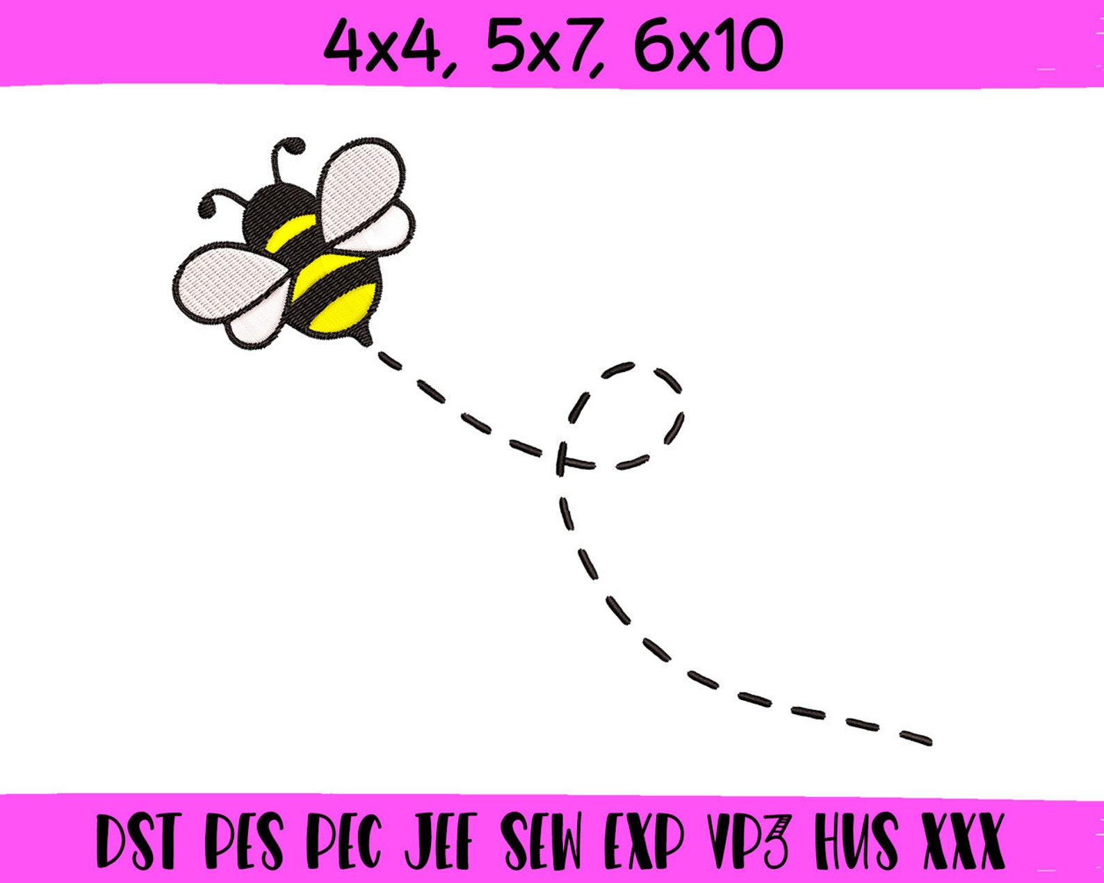 Bee Flying Machine Embroidery Bee Route Design Bumble Bee - Etsy