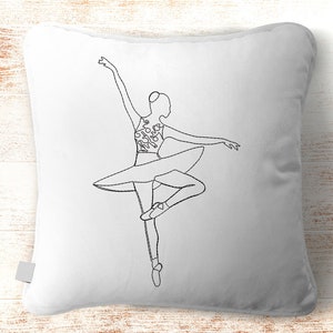 Ballerina Line Art Machine Embroidery Design, Ballet Dancer Girl ...