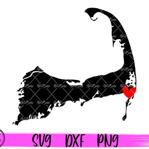 Chatham Cape Cod Heart Silhouette 2 SVG Massachusetts Beach Ocean Svg ...