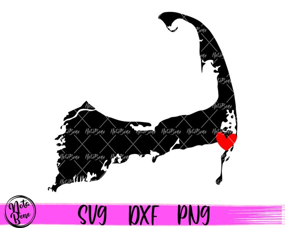 Chatham Cape Cod Heart Silhouette 2 SVG Massachusetts Beach | Etsy