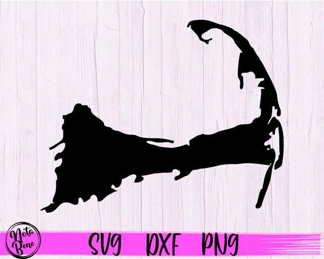 Cape Cod Map Silhouette SVG Map Design Svg Cut File | Etsy