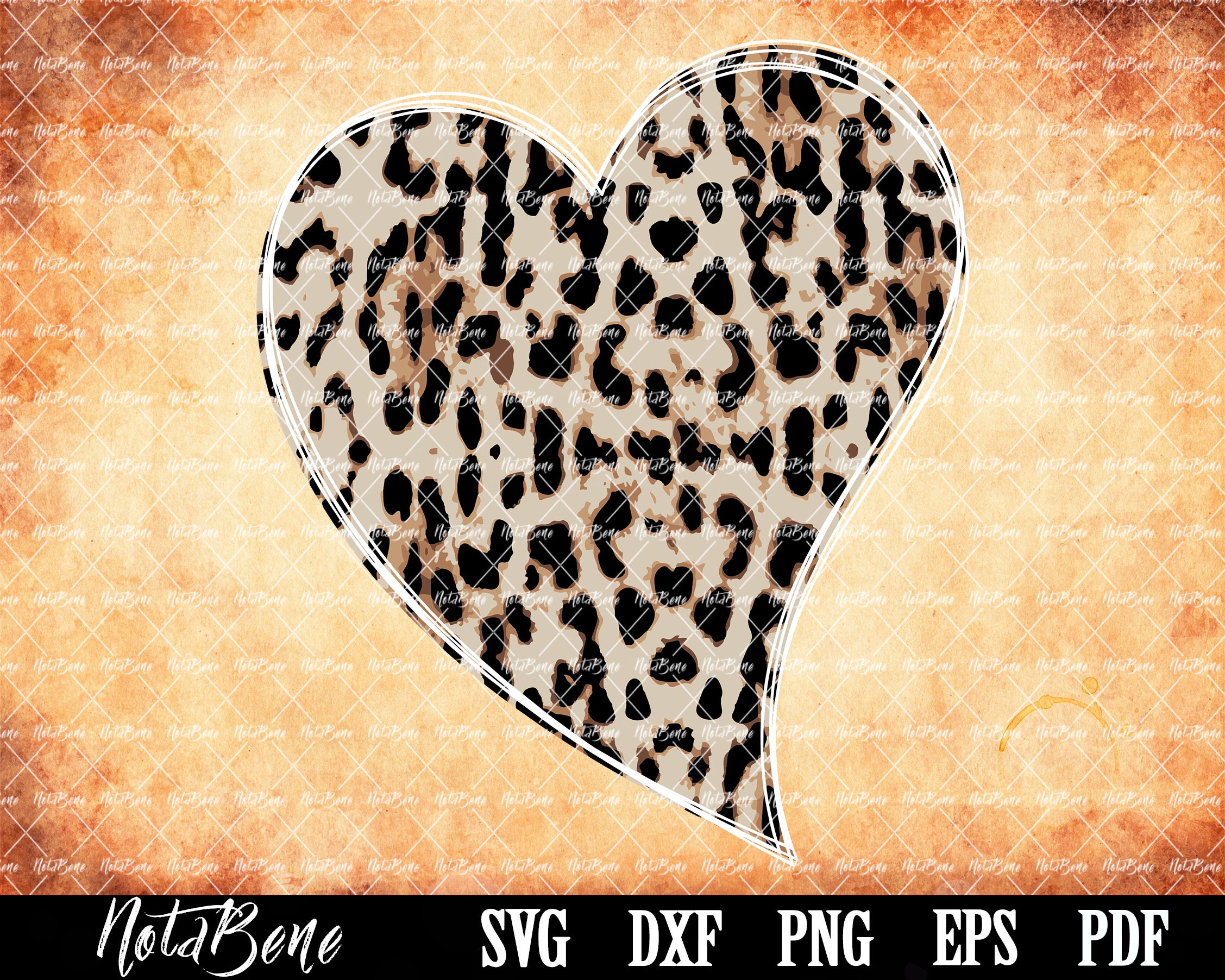 Leopard Heart SVG Cut File Valentine's Day Svg Heart Svg | Etsy