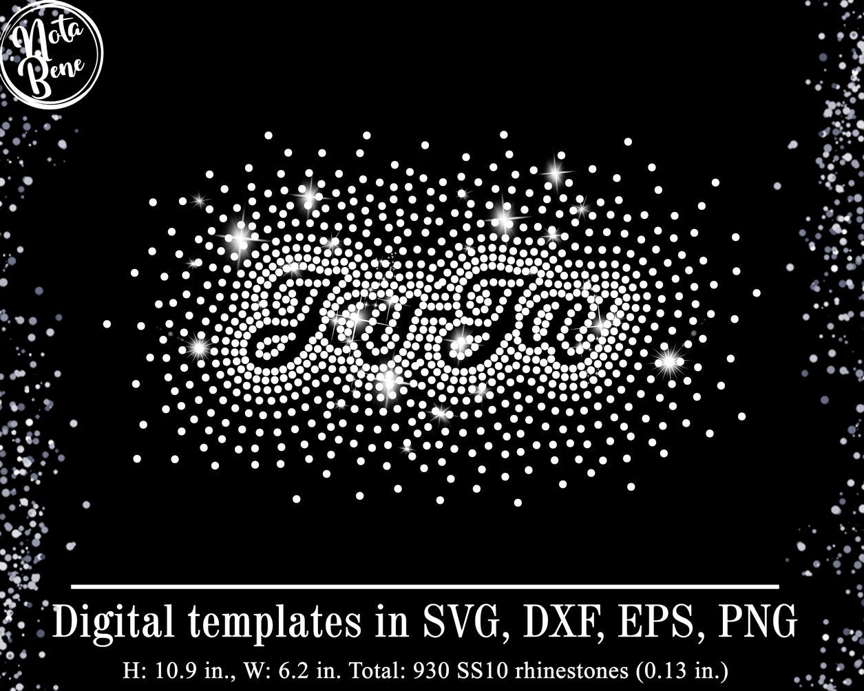 CUSTOM Rhinestone Template SVG Rhinestone Personalized - Etsy