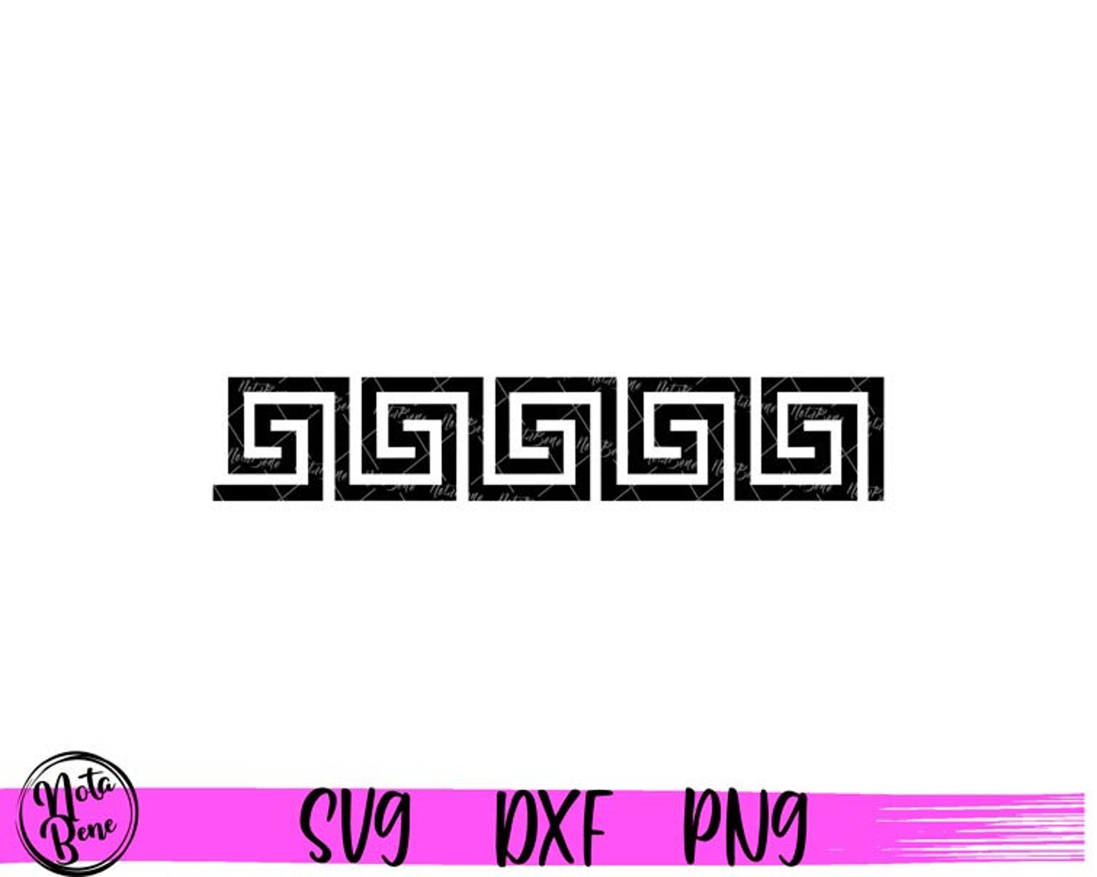 Circle Greek Key Frame SVG PNG, Greek Wave Pattern, Seamless Meander ...