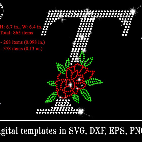 Rhinestone Monogram - Etsy