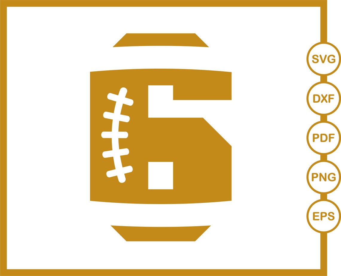Number 6 Six SVG Football Player Six Svg Cut file Football | Etsy