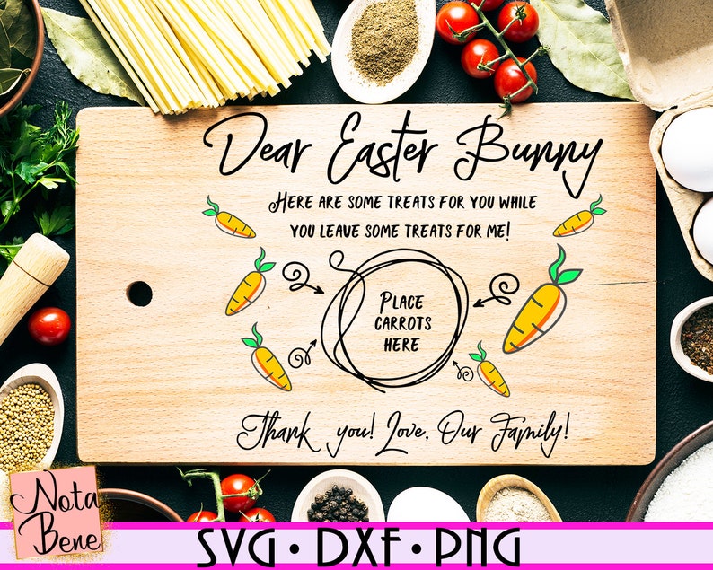 Dear Easter Bunny SVG Easter Bunny Cutting Board SVG Easter | Etsy