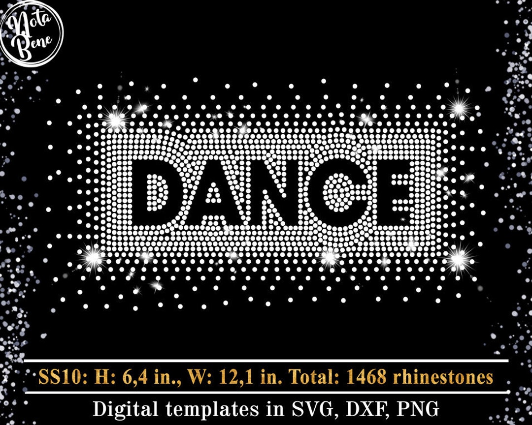DANCE Rhinestone Template SVG, Cheerleader Scattered Spray Effect ...