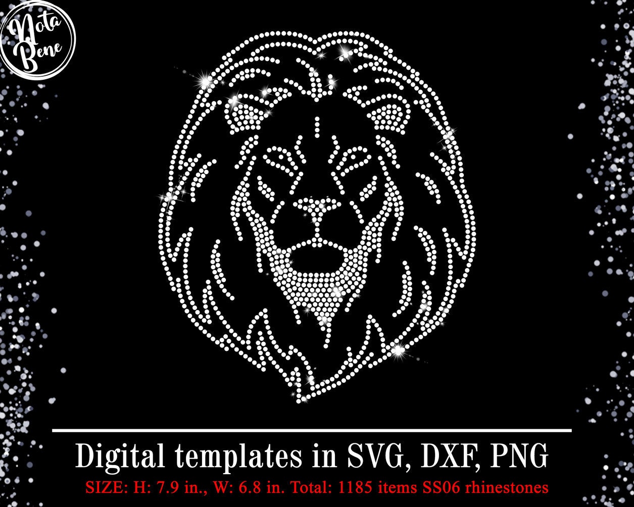 Lion Rhinestone Template SVG Lion Head Svg Bling Rhinestones - Etsy UK