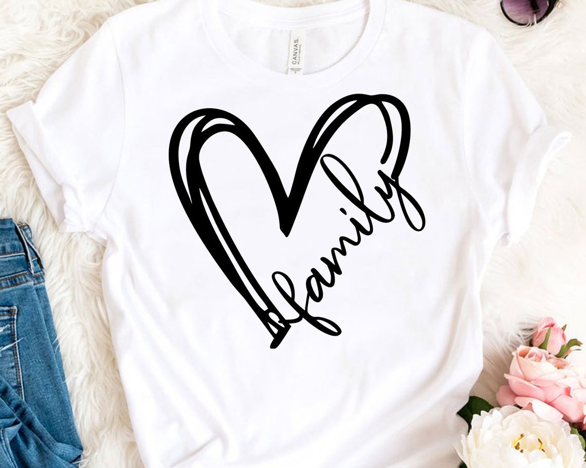 Family Heart SVG Cut File Cricut Doodle Heart Svg Family Svg - Etsy