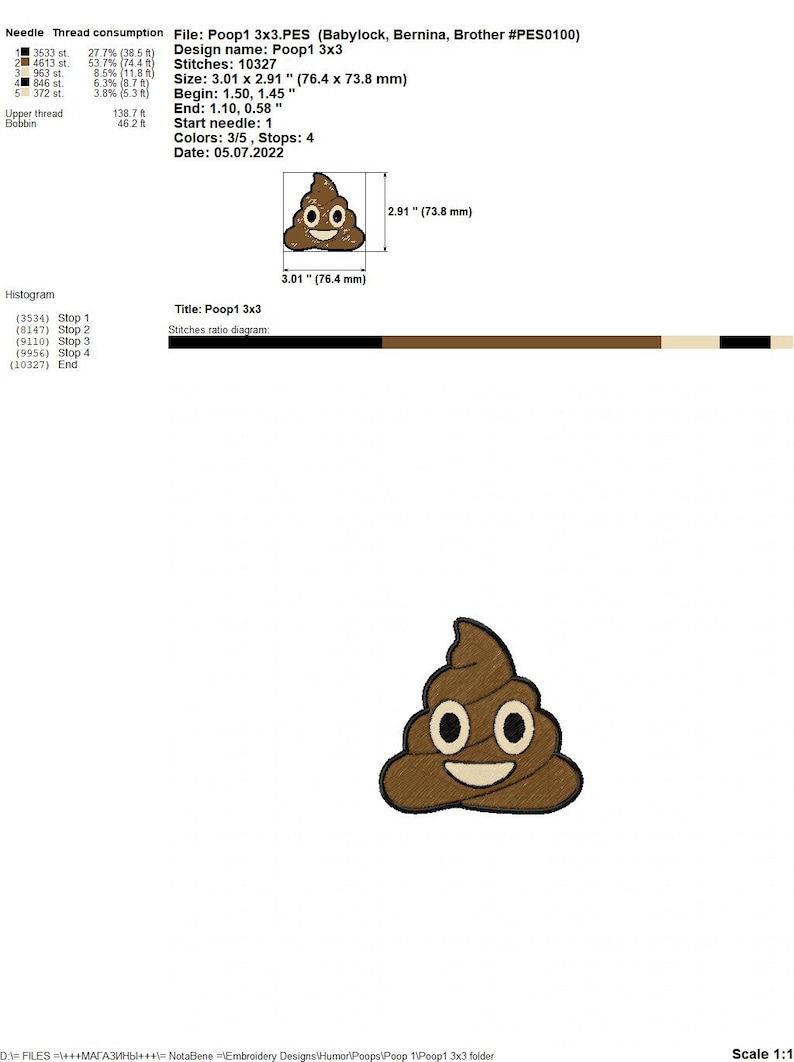 Poop Machine Embroidery Poop Embroidery Design Funny - Etsy