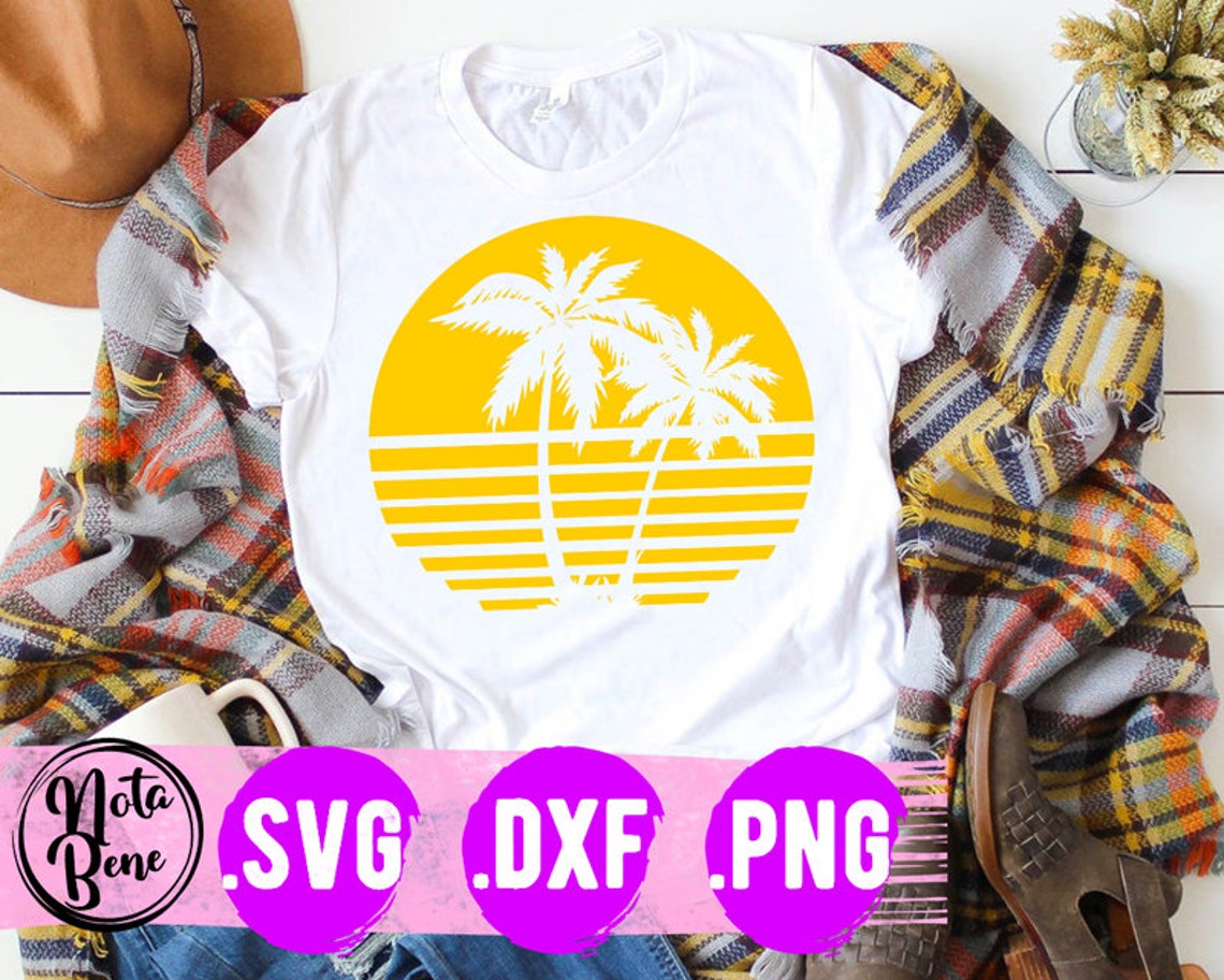 Palm Trees Retrowave SVG Cut Files Palm Trees Retro Svg | Etsy