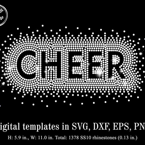 CHEER Rhinestone Template Cheer Scatter Cheerleader Scattered - Etsy