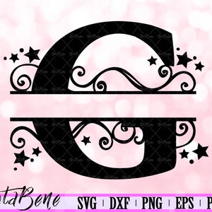 Split Letter G SVG, G Split Monogram SVG, Divided Initial G, Decorative ...