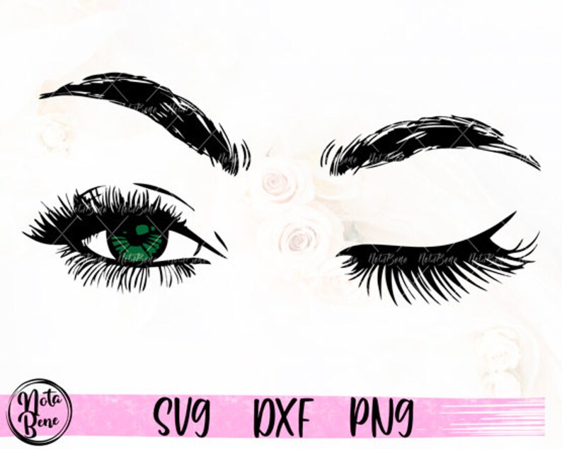 Green Eyes Wink Svg Eyebrows Svg Cut File Woman Eyes Winking - Etsy