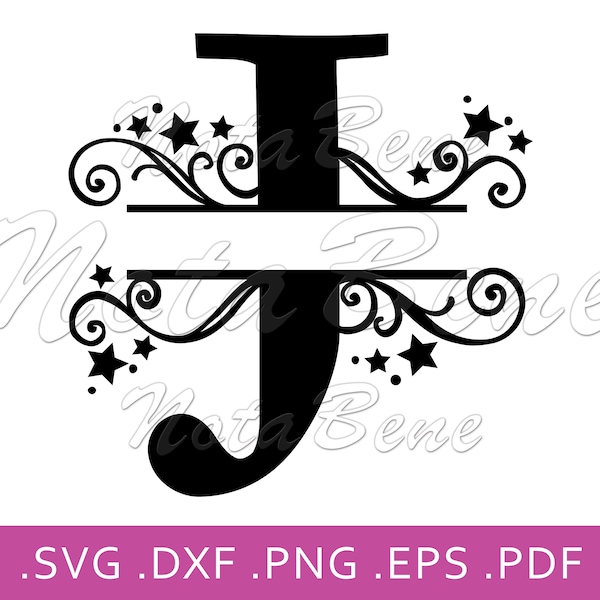 Split Letter J Svg - Etsy