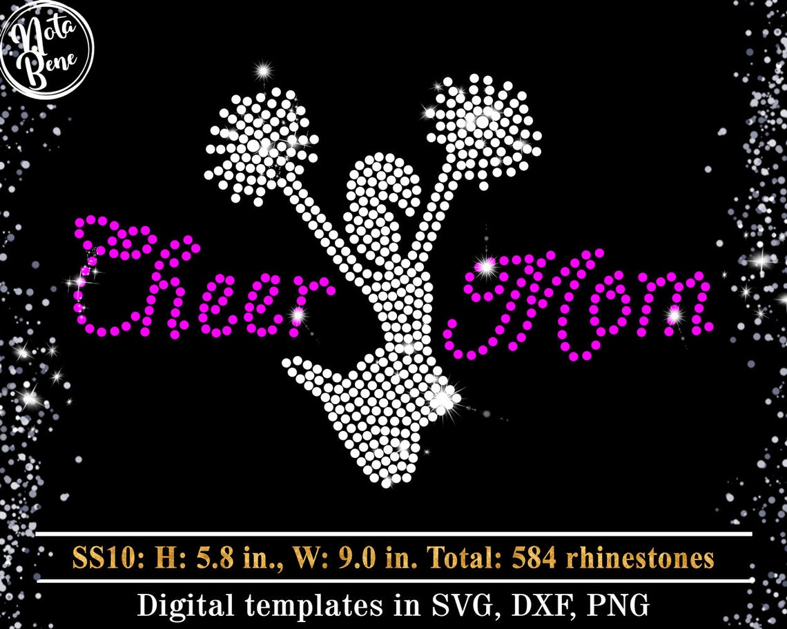 CHEER MOM Rhinestone Template SVG Cheerleader Girl - Etsy
