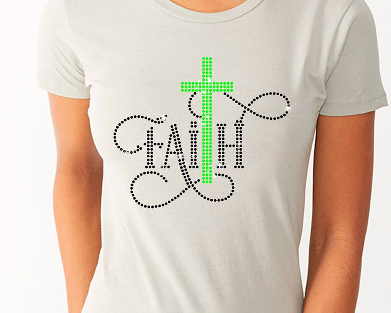 Faith Rhinestone Template SVG Cross Rhinestone Pattern Bling - Etsy