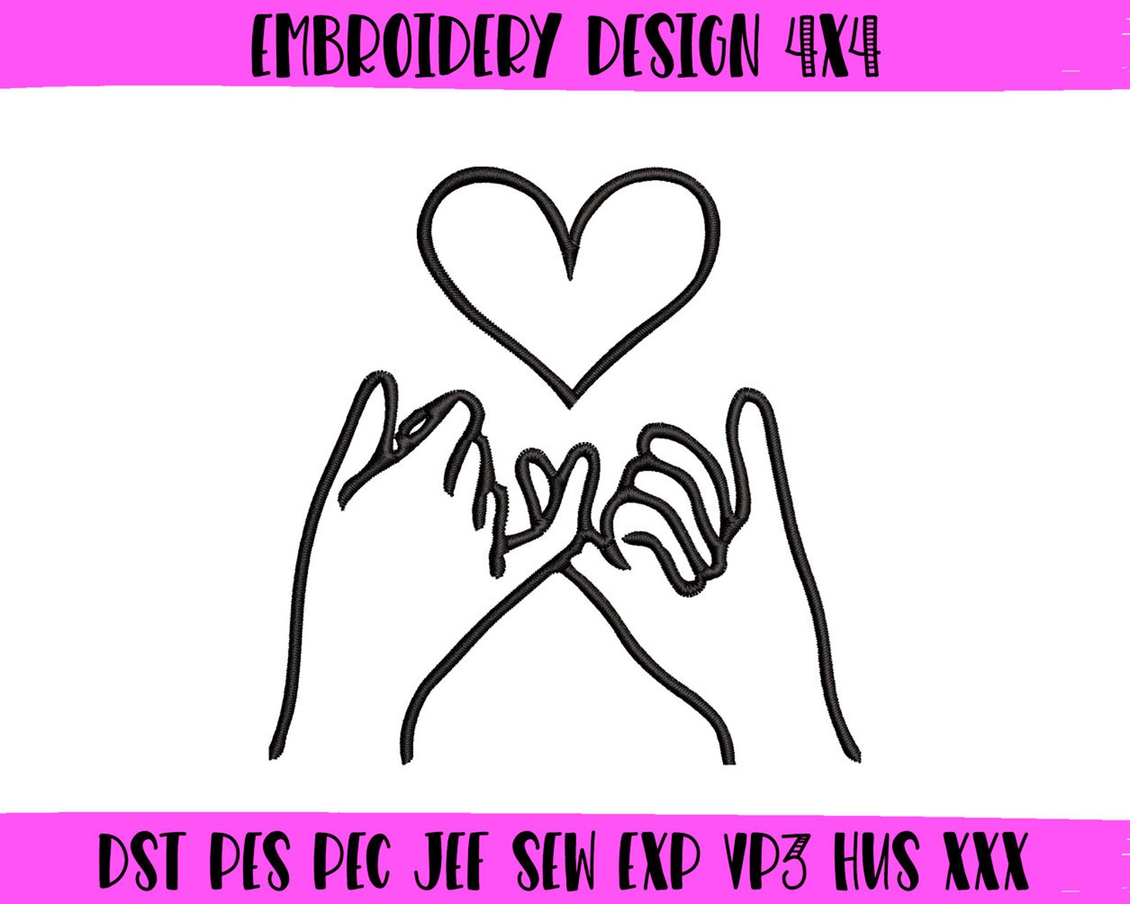 Pinky Promise Machine Embroidery, Boho Embroidery, Holding Hands ...