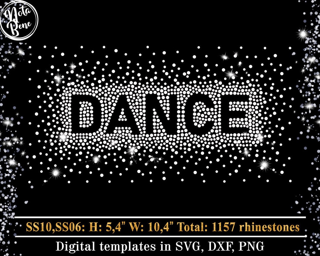 Dance Rhinestone Template SVG, Cheerleader Scattered Spray Effect ...
