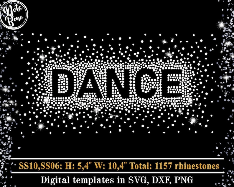 Dance Rhinestone Template SVG, Cheerleader Scattered Spray Effect ...