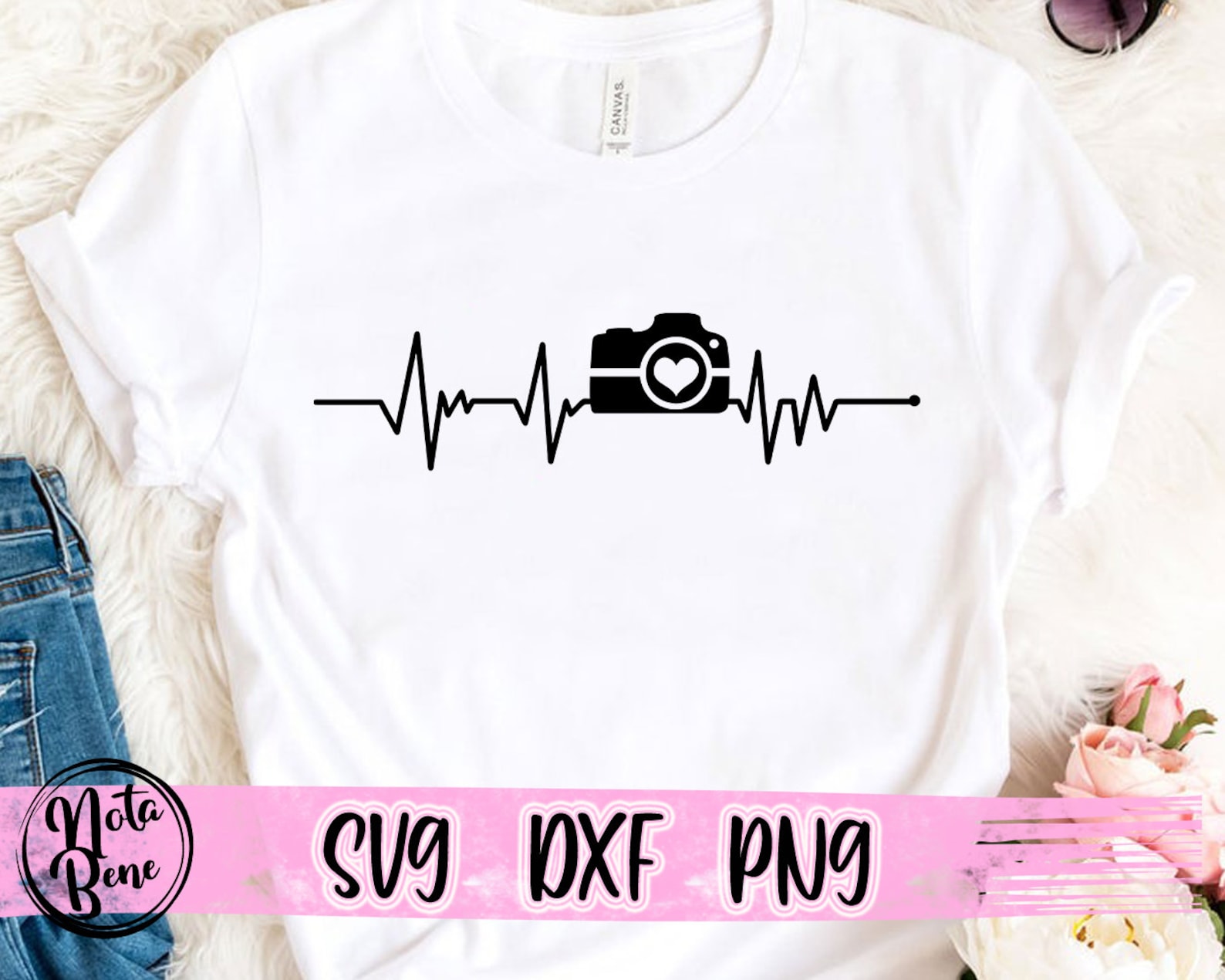 Camera Heartbeat Line Svg Photography ECG Line Svg - Etsy