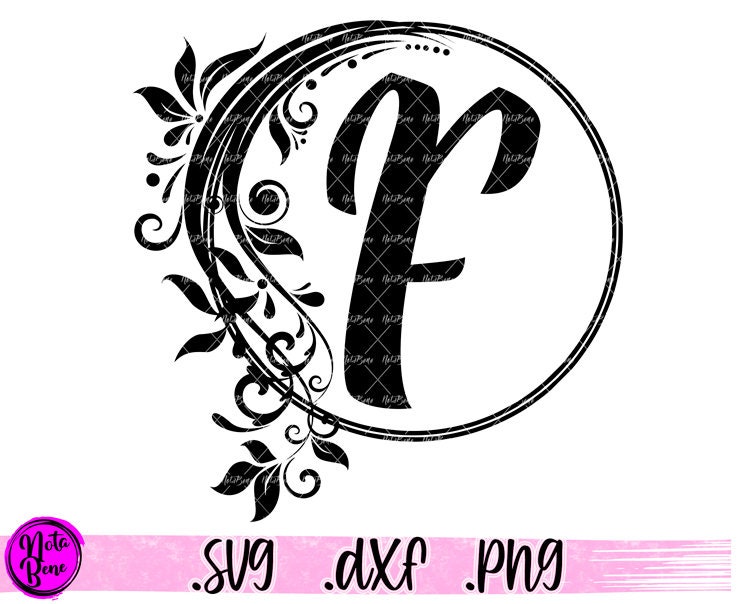 Floral Monogramm F SVG Buchstabe F Svg erste F dekorative | Etsy