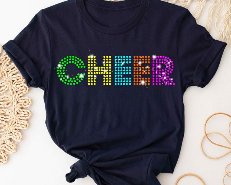 CHEER Rhinestone Template SVG Cheer Bling Svg Cheerleader - Etsy