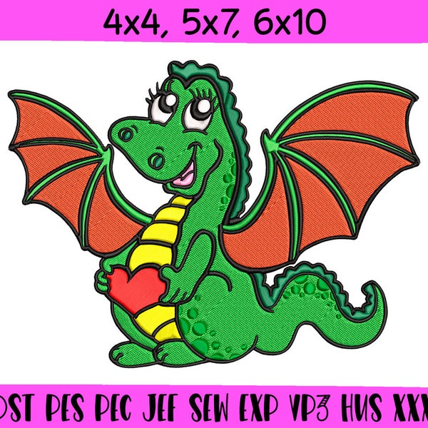 Cartoon Dragon Embroidery - Etsy
