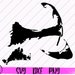 Cape Cod SVG Martha's Vineyard Nantucket MV ACK Map Svg Cut File Map ...