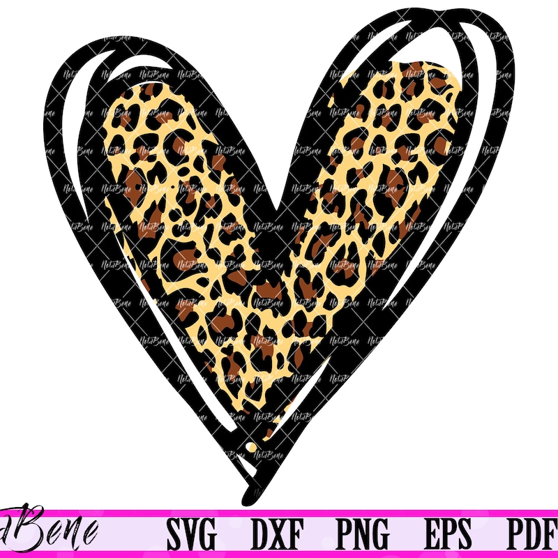 Leopard Heart Svg - Etsy