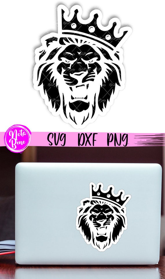 Lion Wearing a Crown SVG PNG Royal Lion in Crown Svg | Etsy