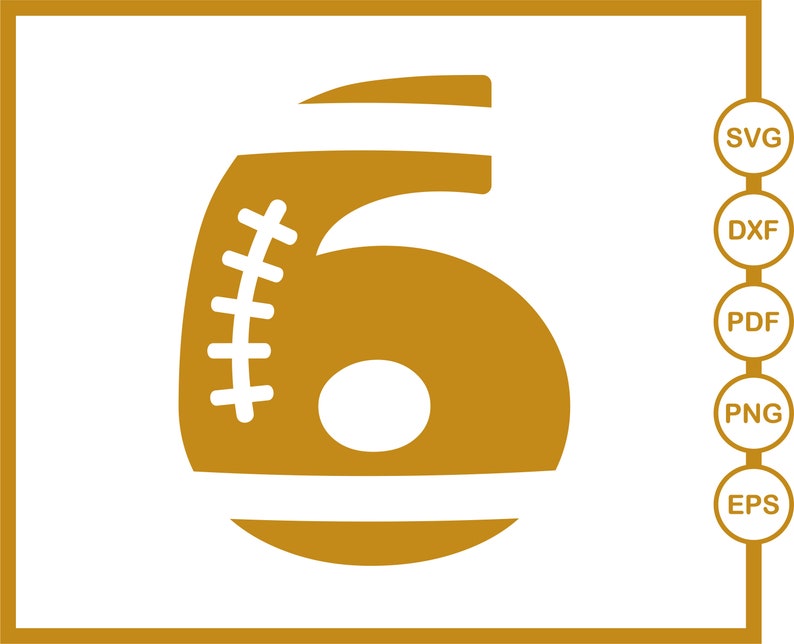 Number 6 SVG Football Player T-shirt Numbers Svg Cut File - Etsy