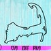Cape Cod Outline SVG, Map Svg Cut File, Map Silhouette Design Printable ...