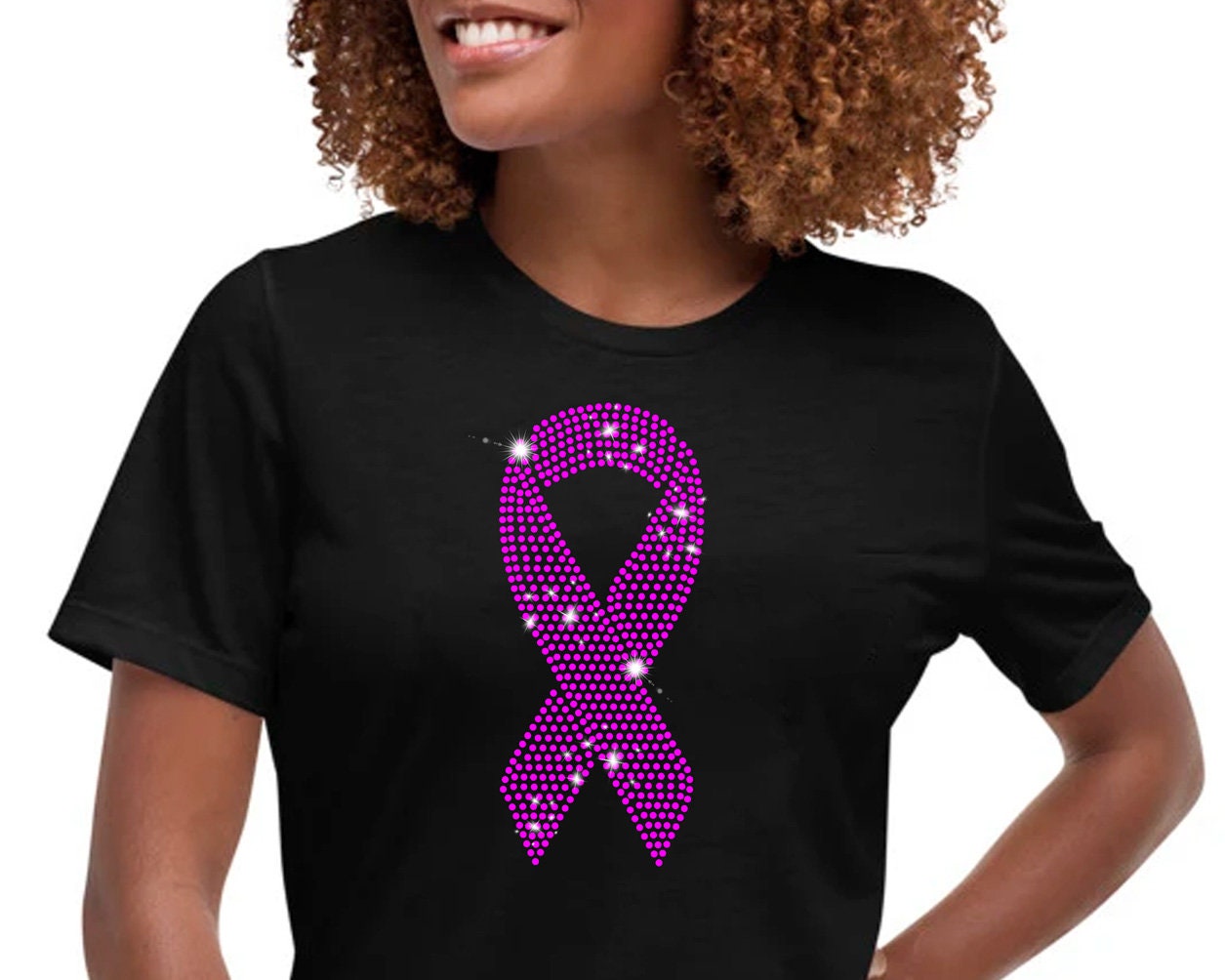 Awareness Ribbon Rhinestone Template SVG Breast Cancer Ribbon - Etsy