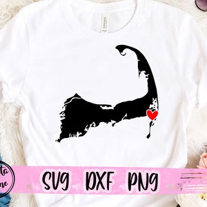 Chatham Cape Cod Heart Silhouette 2 SVG Massachusetts Beach Ocean Svg ...