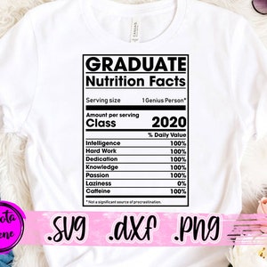 Graduate Nutrition Facts SVG Cut File Gradation Svg Senior | Etsy