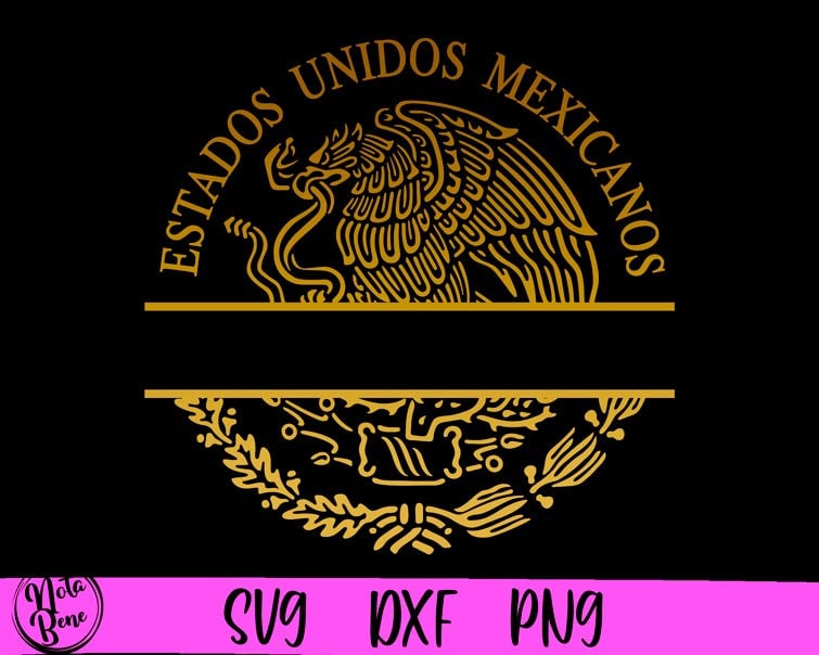 Mexican Eagle Split Monogram SVG Golden Mexico Coat of Arms - Etsy