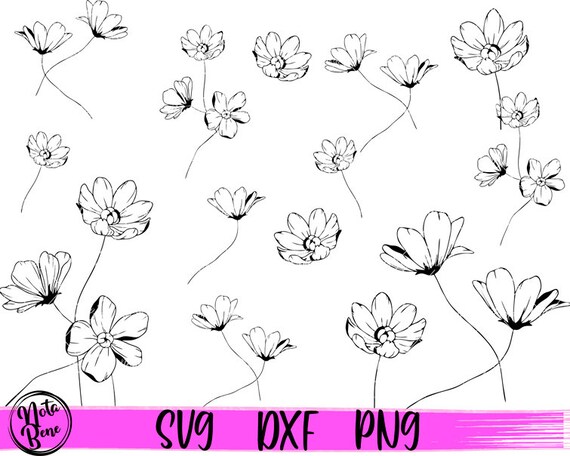 Floral Pattern SVG Flowers PNG Scattered Flowers Svg Cut | Etsy