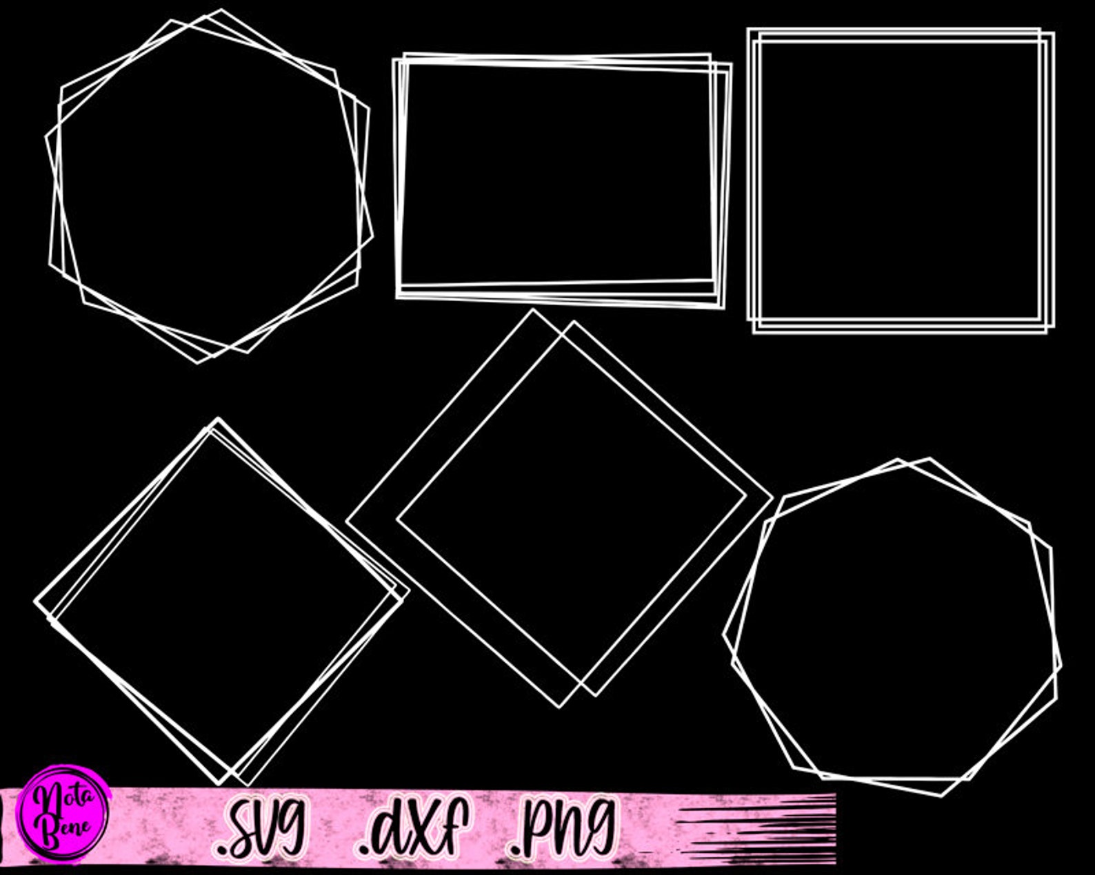 Geometric Frames 6 SVG Hexagon Svg Heptagon Svg Diamond Svg - Etsy