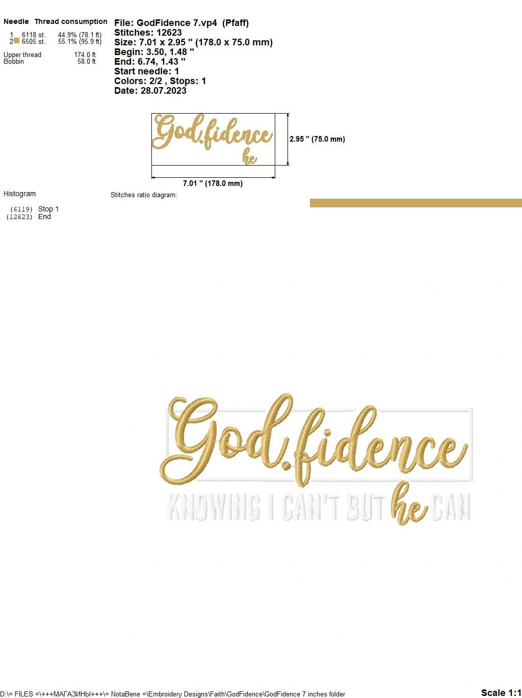 Godfidence Embroidery Design, Machine Embroidery Pattern - Etsy
