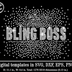 Bling Boss Rhinestone Template Svg, Bling Scattered Spray Effect ...