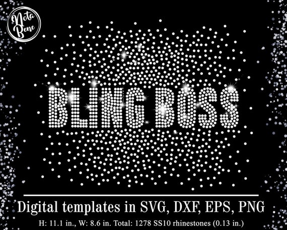 Bling Boss Rhinestone Template Svg Bling Scattered Spray - Etsy