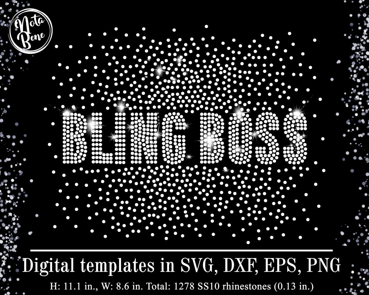 Bling Boss Rhinestone Template Svg, Bling Scattered Spray Effect ...