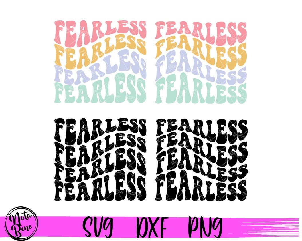 Fearless SVG Positive Svg Wavy Letters Svg Cheerleader Svg - Etsy